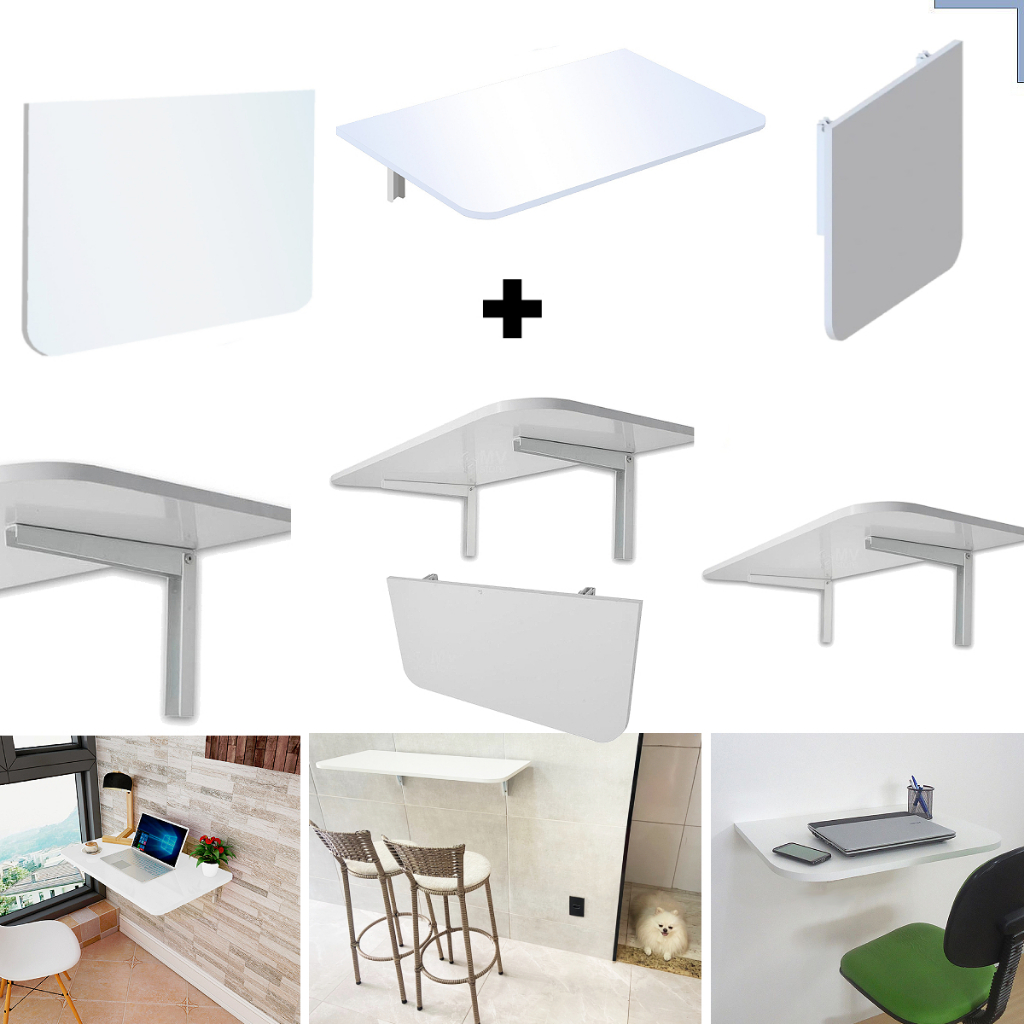 Kit Mesinha + Mesa Retrátil 90x40 De Parede Madeira MDF | Shopee Brasil