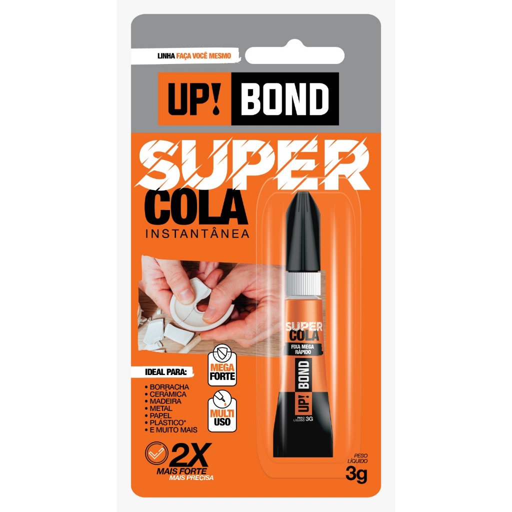 Super Cola Instantãnea Up Bond 3g Mega Forte Multiuso | Shopee Brasil