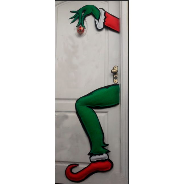 ENFEITE CORPO GRINCH CHAPADO COM 3D , PARA PORTA PAREDE ARVORE | Shopee ...