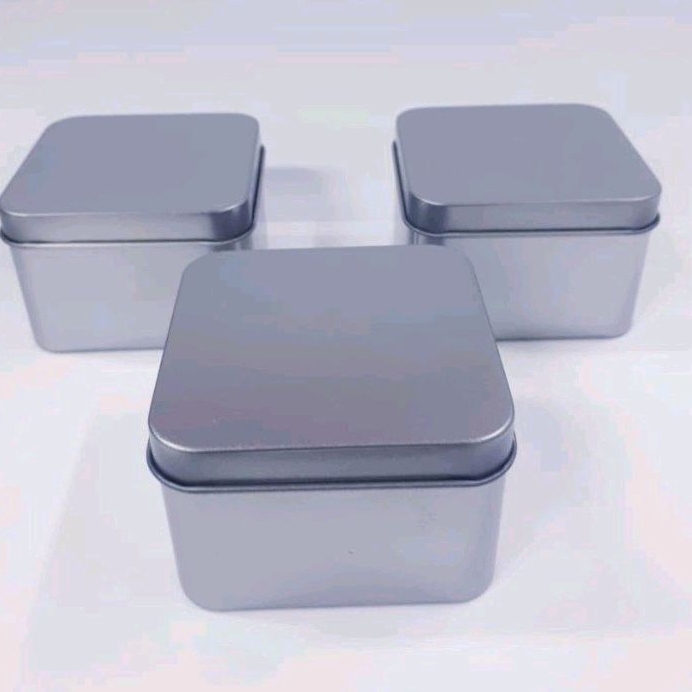 Lata de Metal Quadrada Prata pacote com 6 peças. | Shopee Brasil
