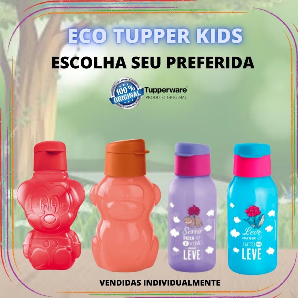 Tupperware Garrafa Eco Tupper Kids - 350 ml / 425 ml | Shopee Brasil