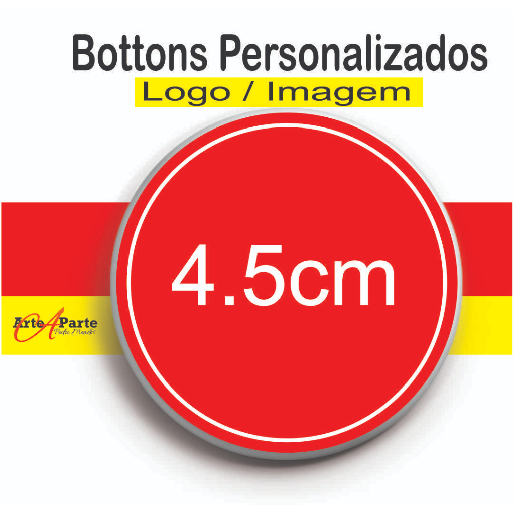 10 Bottons com logo ou foto personalizados, artes 3,5 4,5 ou 5,5 cm ...