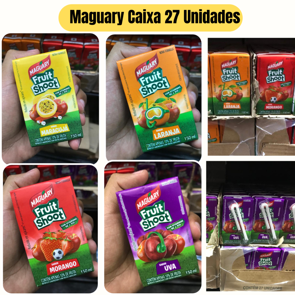 Suco Maguary Fruit Shoot 150 ml (Lanche) Sabores Variados (Caixa com 27 ...