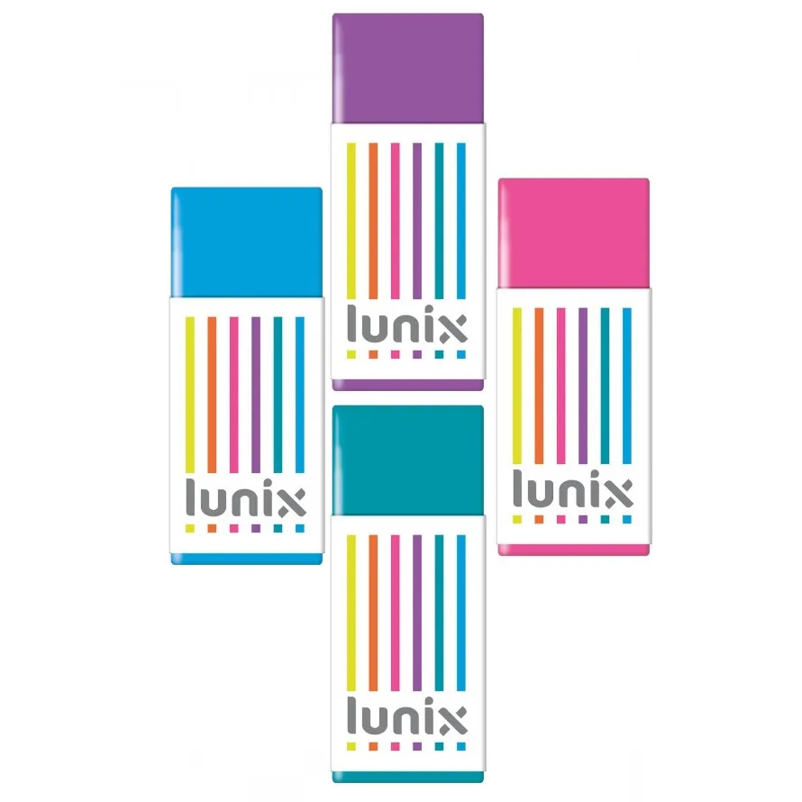 Borracha Escolar Colorida Lunix - Tilibra | Shopee Brasil