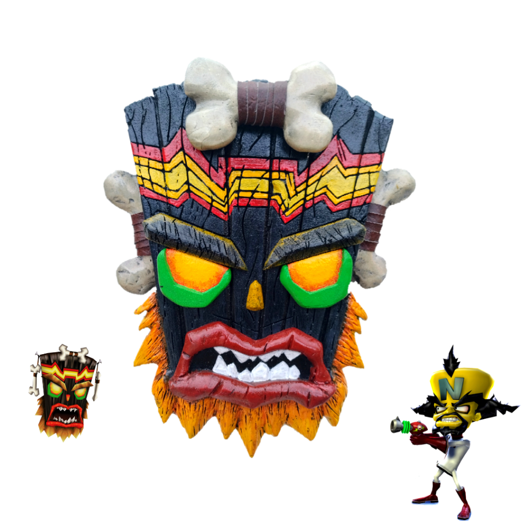 Mascara UKA UKA - Crash Bandicoot (com suporte de parede) | Shopee Brasil