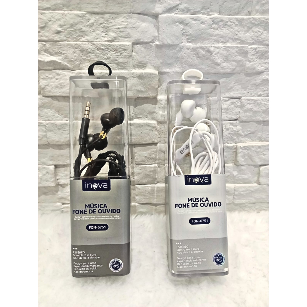 Fone de Ouvido com Fio Inova Som Potente e Confortável | Shopee Brasil
