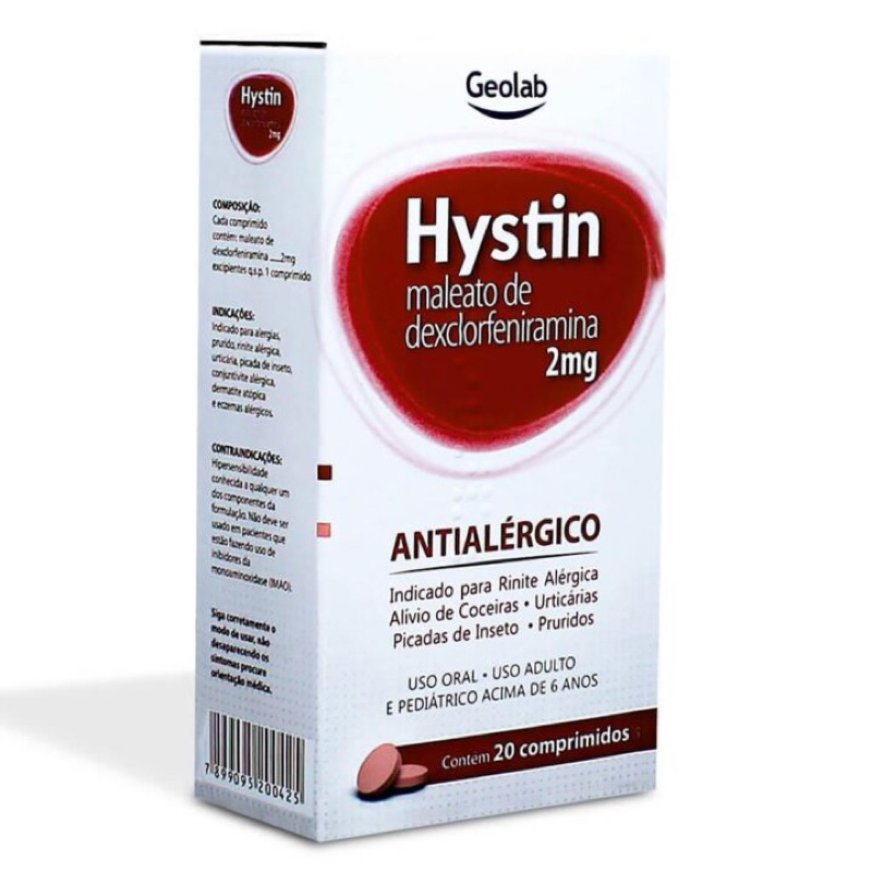 Histin 2mg com 20 comprimidos | Shopee Brasil