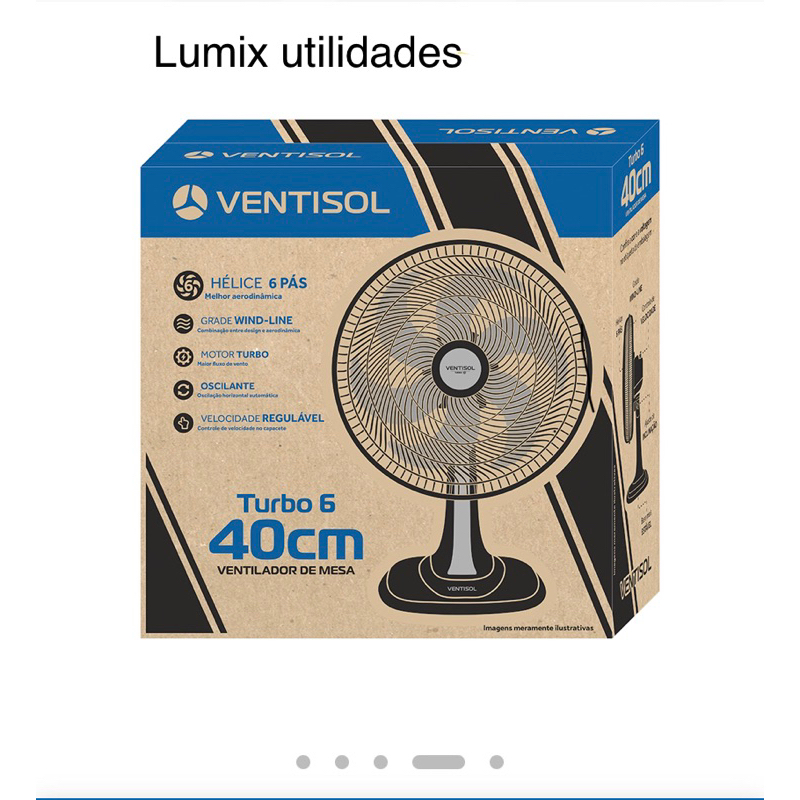 ventilador mesa turbo oscilante 40cm hélice 6 pás ventisol | Shopee Brasil