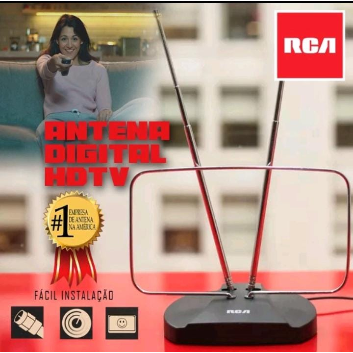 Antena Digital Interna MARCA RCA ANT111 - HDTV / UHF / VH | Shopee Brasil