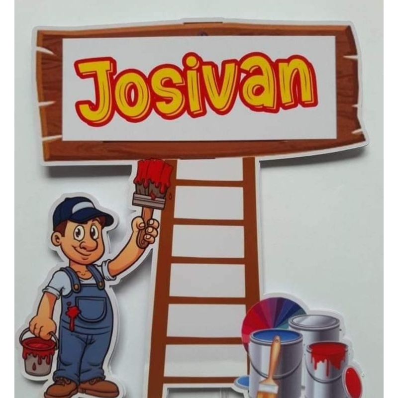 Topo topper bolo pintor. | Shopee Brasil