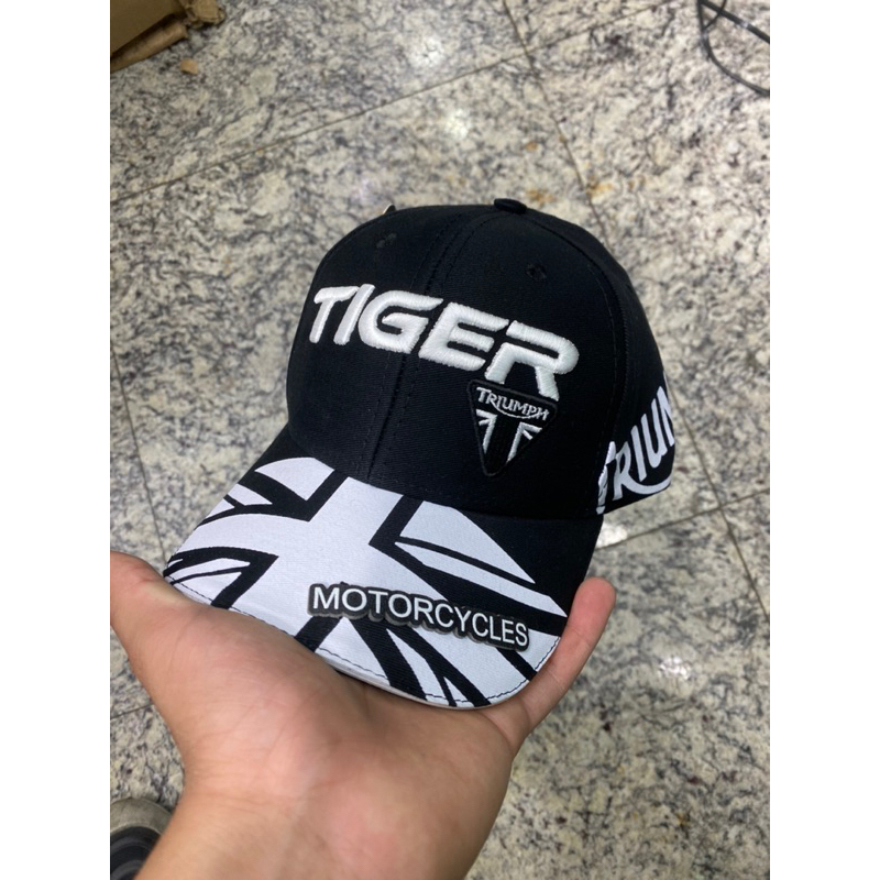 Boné Tiger Triumph Preto/Branco Azul/Branco Cinza/Branco | Shopee Brasil