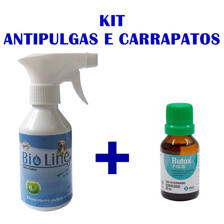 Kit antipulgas Bioline Plus e butox para cães e gatos | Shopee Brasil