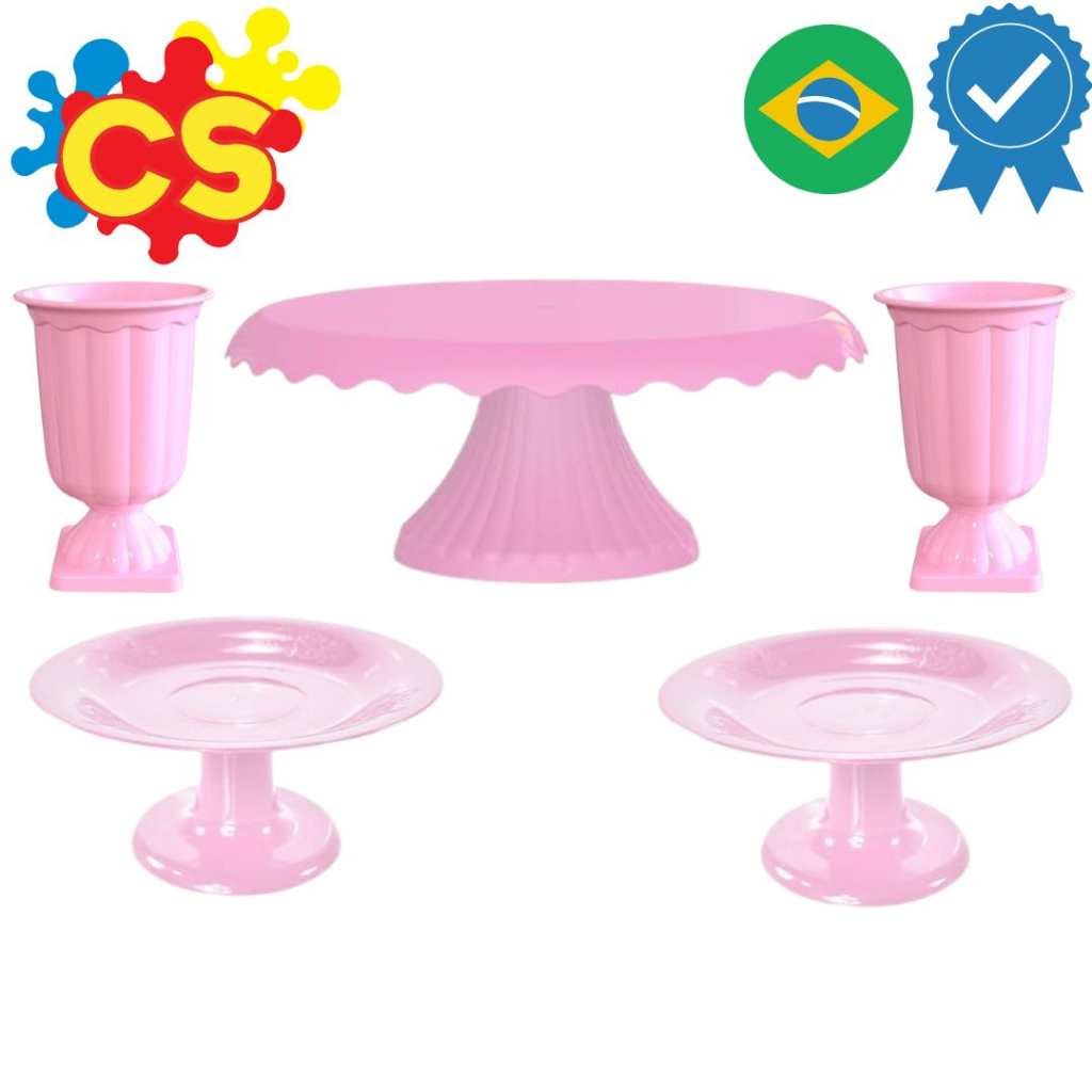 Kit Boleira Cake Renda 22 + 2 Mini Cake + 2 Vaso Grego | Shopee Brasil
