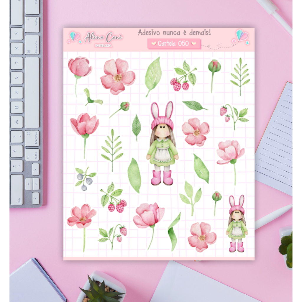 Cartela de adesivos n 050 - Adesivos florais para decorar bullet ...