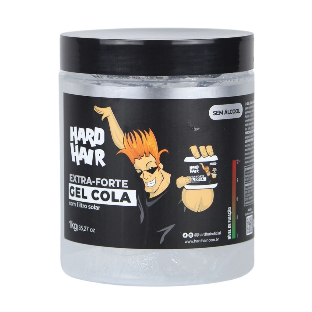 Gel Cola Hard Hair Incolor Extra Forte Para Cabelo 1 Kg | Shopee Brasil