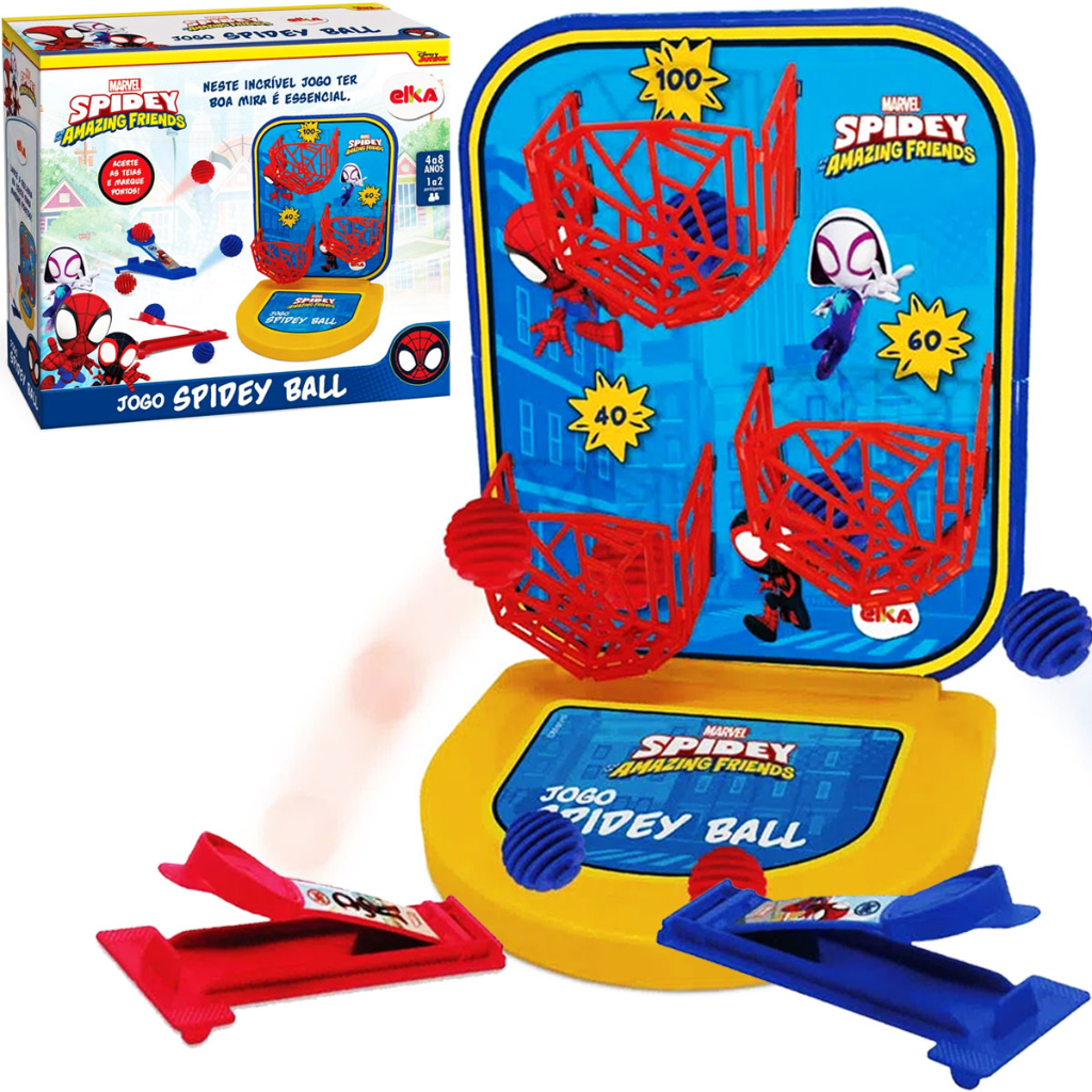 Jogo Spidey Ball Lança Bolinhas Spider Man Original Elka | Shopee Brasil