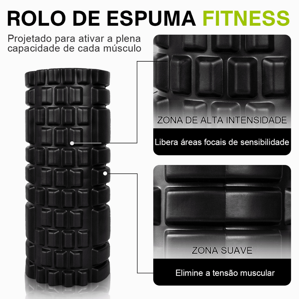 Rolo Massagem Foam Roller Liberação Miofascial Texturizado | Shopee Brasil