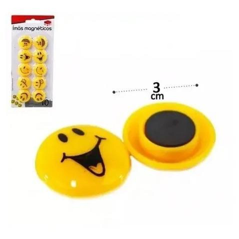 10 Imã Imãs Emoji Magnéticos Redondos Para Geladeira Mural Quadro ...
