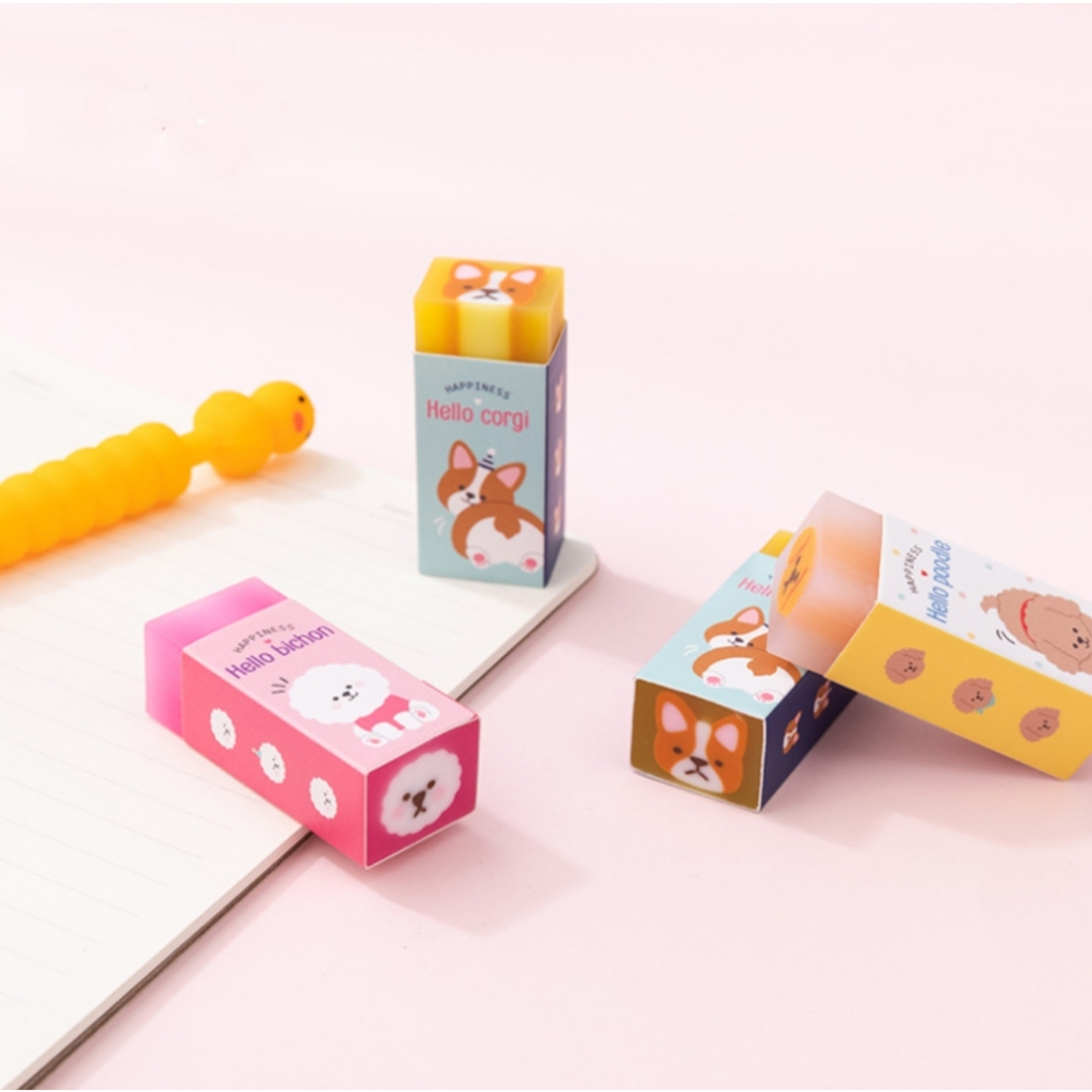 BORRACHA ESCOLAR FOFA CACHORRINHO PAPELARIA FOFA KAWAII MATERIAL ...