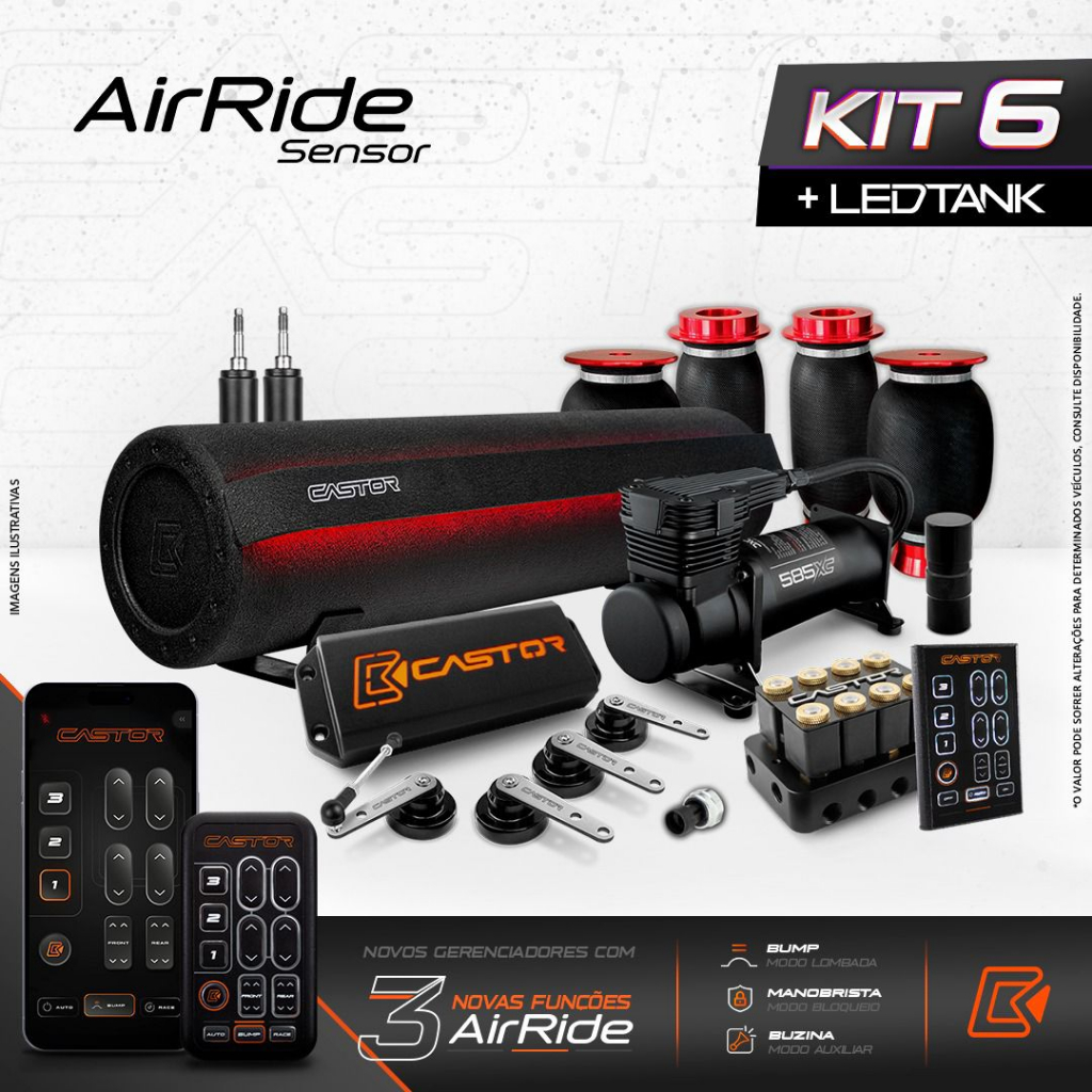 Kit Air ride Sensor Top - Castor Suspensões | Shopee Brasil