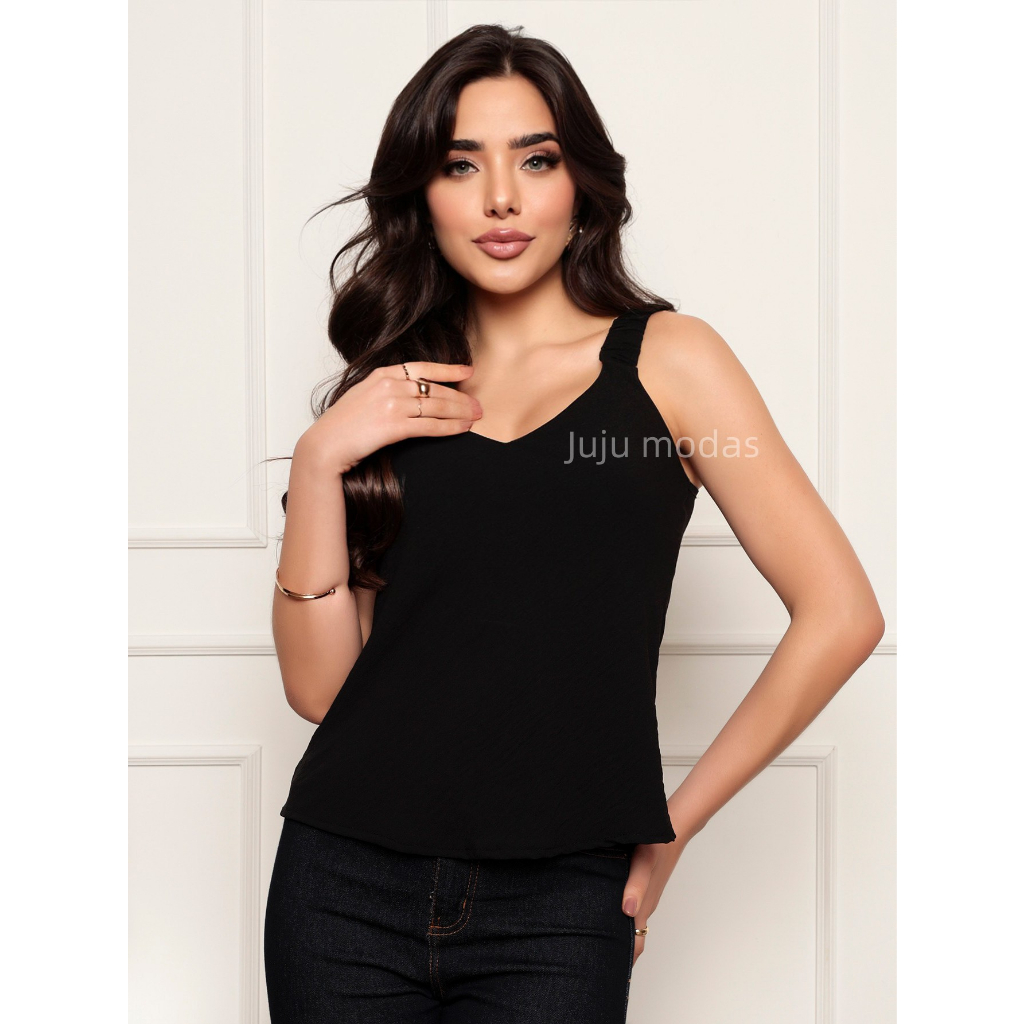 Regata feminina lisa, alca larga de elastico. codigo 8 | Shopee Brasil