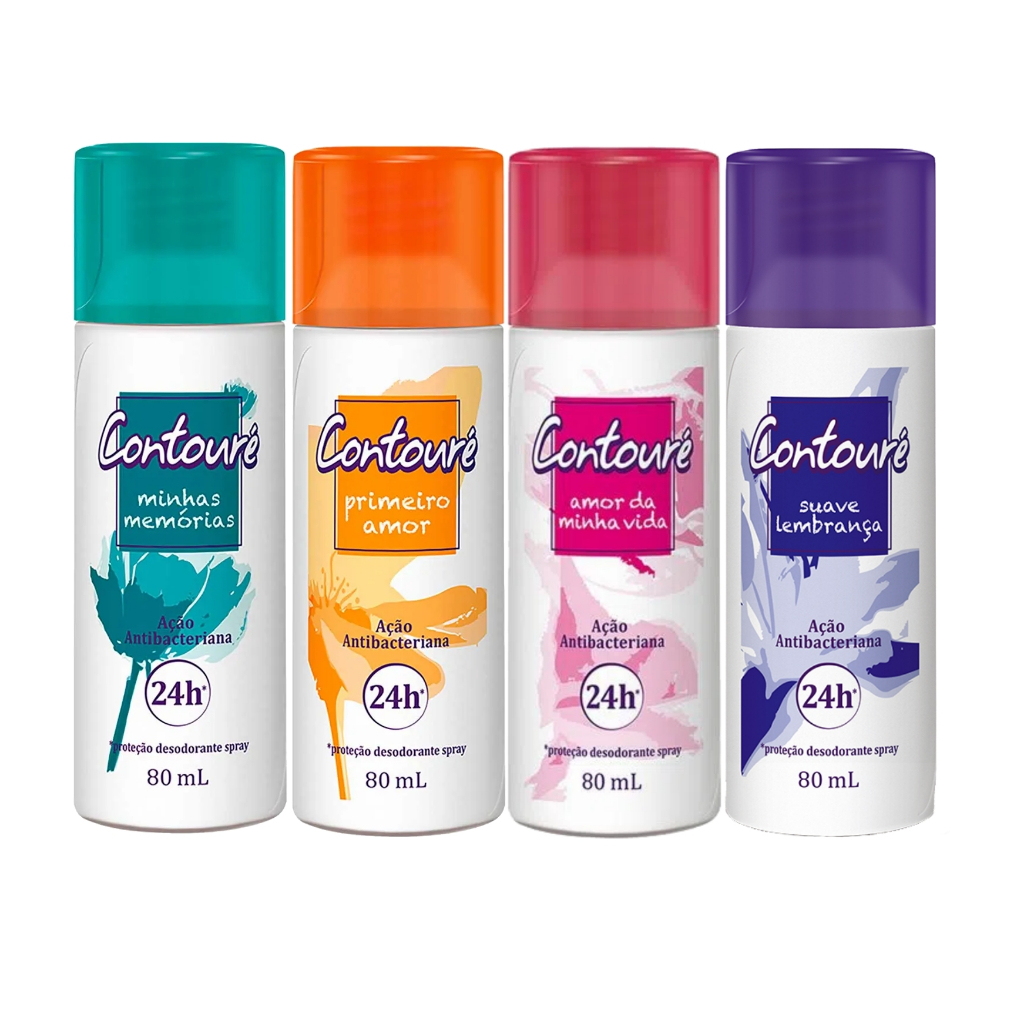 Kit 4 Desodorante Spray Contoure 80ml Sortido | Shopee Brasil