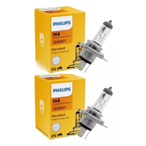 Par Lampada farol Philips Halogena H4 12v 60w/55w Standard | Shopee Brasil