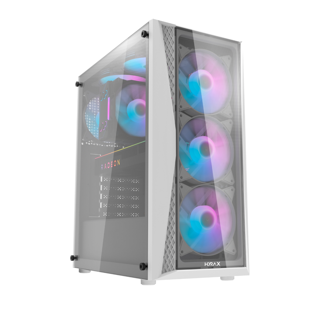 Gabinete Gamer Hyrax, HGB600, E-ATX, Com 4 Coolers A-RGB, Branco ...