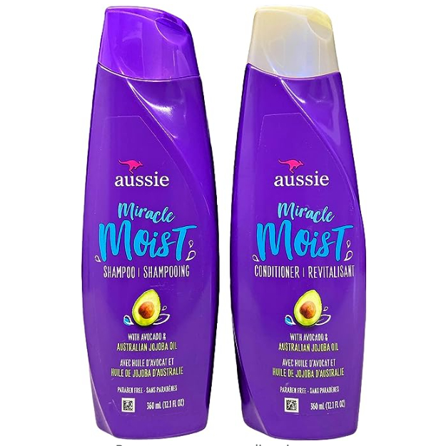 kit Aussie Shampoo Miracle Moist 360ml e Condicionador Miracle Moist ...