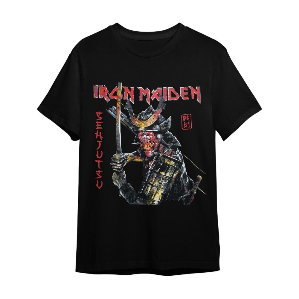 Camiseta Iron Maiden Senjutsu Banda De Rock Preta Adulto Infantil Plus G1 G2 G3 Masculina E ...
