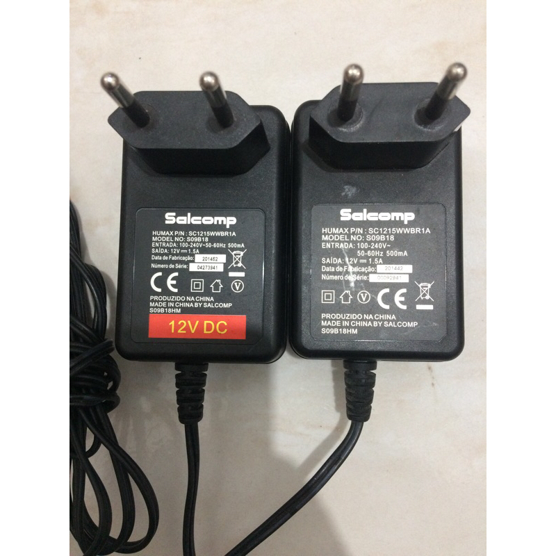fonte salcomp pino agulha 12v 1,5a | Shopee Brasil