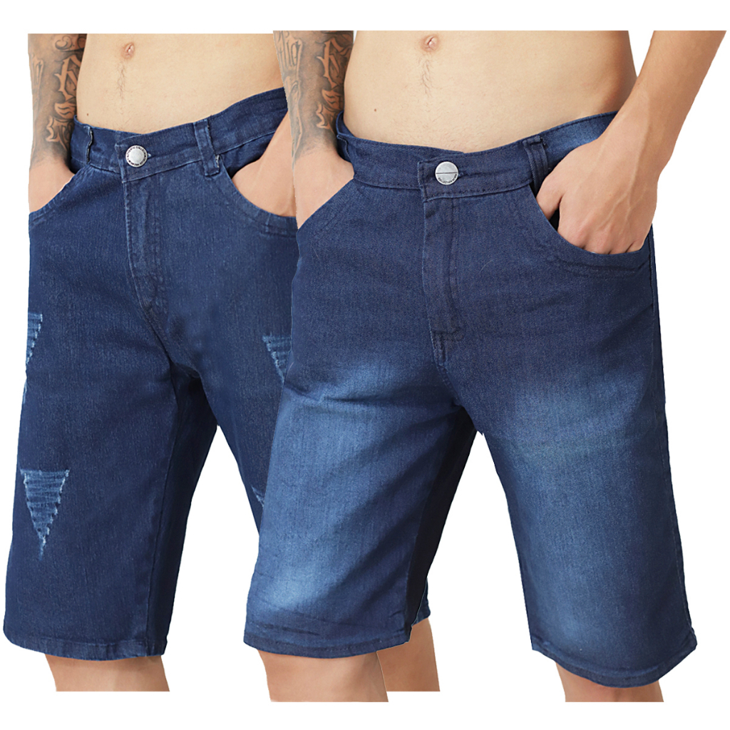 Kit Bermuda Jeans Masculina Short Lycra Veste Bem Tradicional Drip ...
