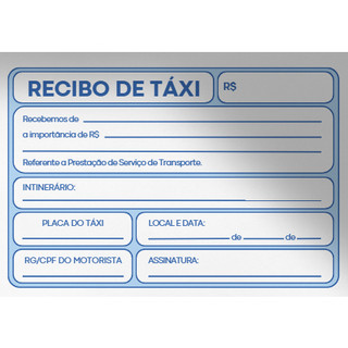 Talão Recibo De Táxi Com 50 Folhas | Shopee Brasil