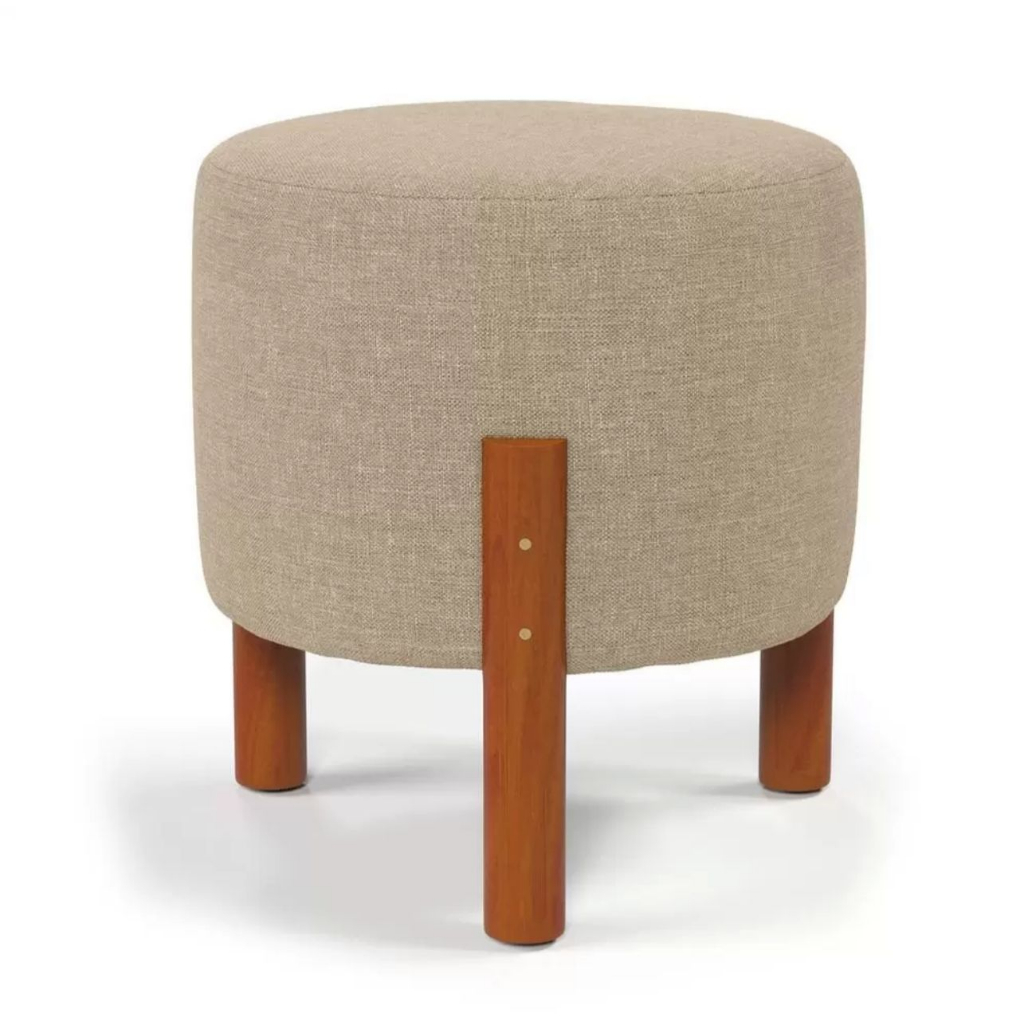 Puff RM Luxo Redondo - Conforto e Sofisticação com Pés de Madeira ...