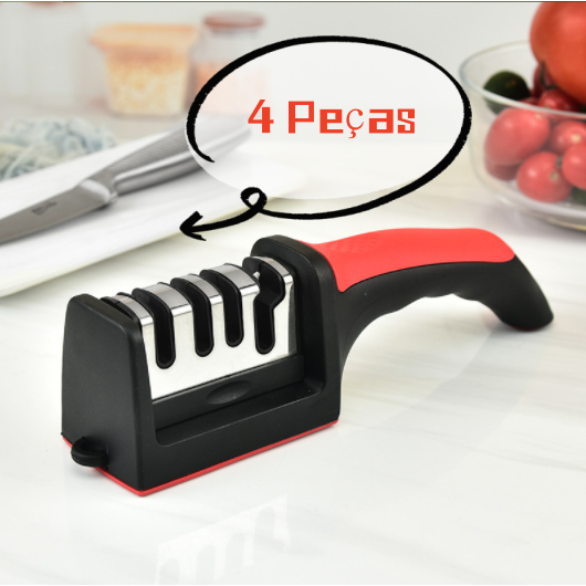 Kit 4 Amolador Afiador De Facas Em Aço Inox Profissional Com 3 ...