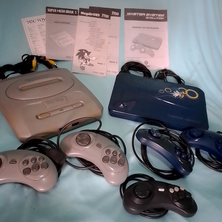 KIT/COMBO Consoles TecToy Mega Drive 3 + Master System Evolution (leia ...
