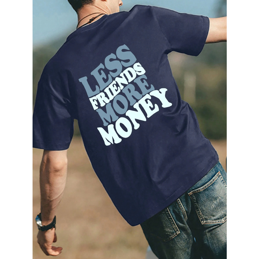 Camiseta Oversized Less Friends More Money Desenho Grafico Estampado ...