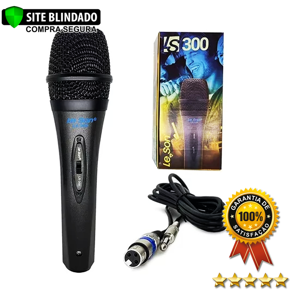 Microfone Vocal Com Chave ON/OF LS-300 - Leson | Shopee Brasil