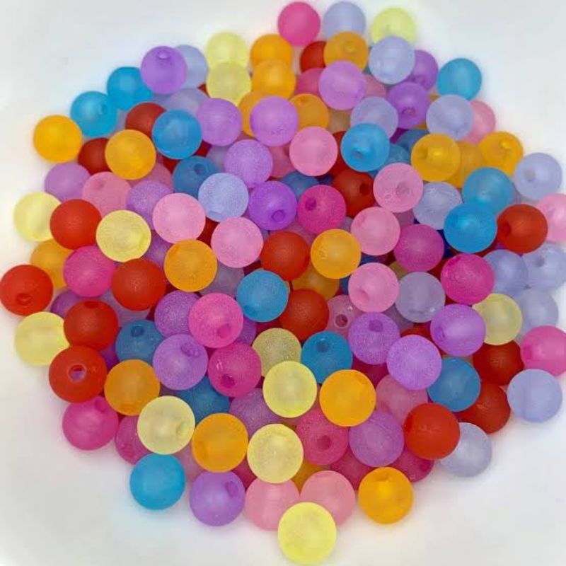 100 Unidades Micanga Bola Colorida 8mm Fosca Furo Passante | Shopee Brasil