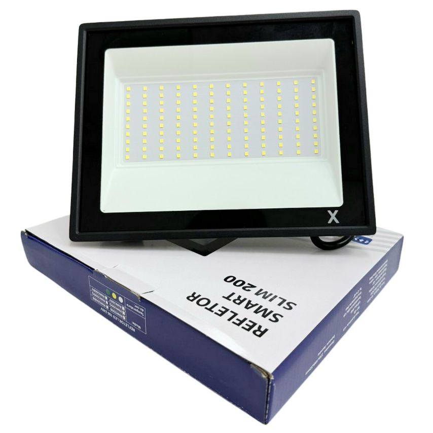 Refletor Led Holofote 200w SMD Ilumimax Slim Bivolt Branco Frio 6500K Ou Branca Quente Prova D ...