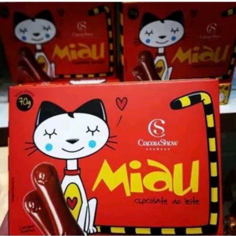 Chocolate Miau ( Língua de Gato ) Cacau Show 70G - Ao leite e Zero ...