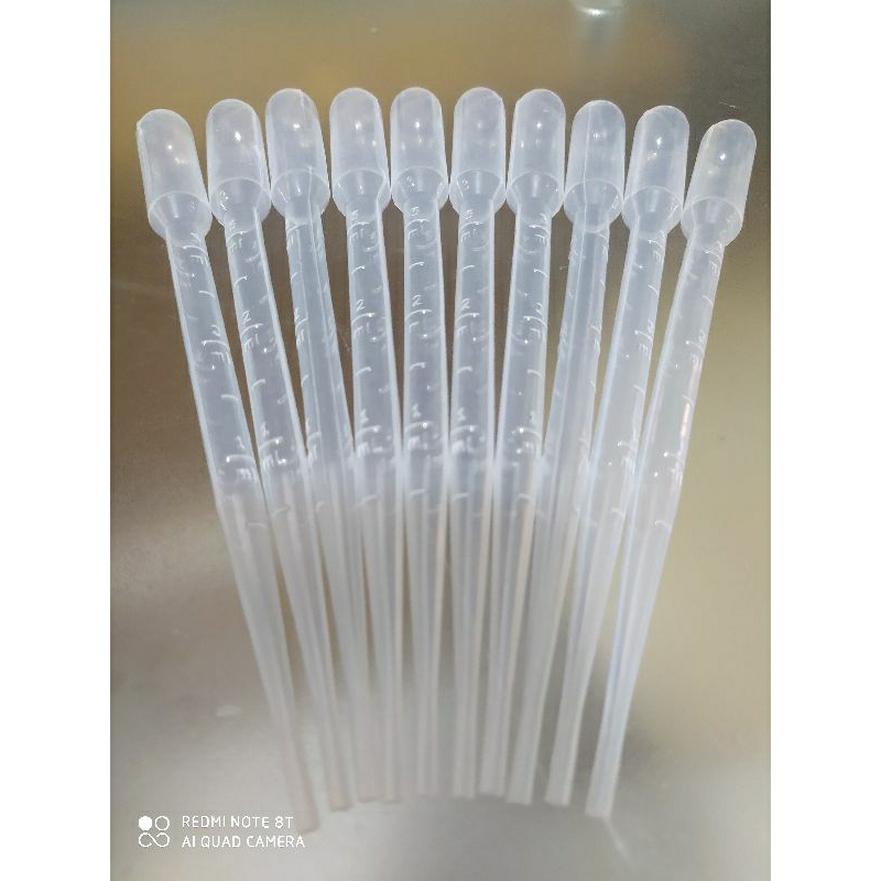 Pipeta Pasteur kit 10 unid Plastica 3ML. | Shopee Brasil