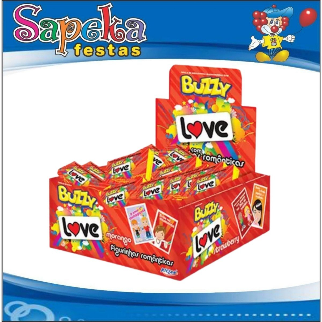 Chiclete Buzzy Love Sabores c/90 - Riclan 360g | Shopee Brasil