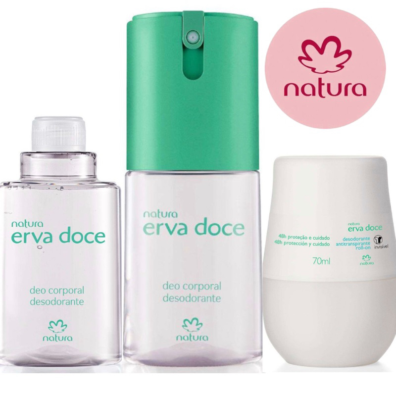 Desodorante Erva Doce Natura Spray Refil Roll on Rollon . | Shopee Brasil