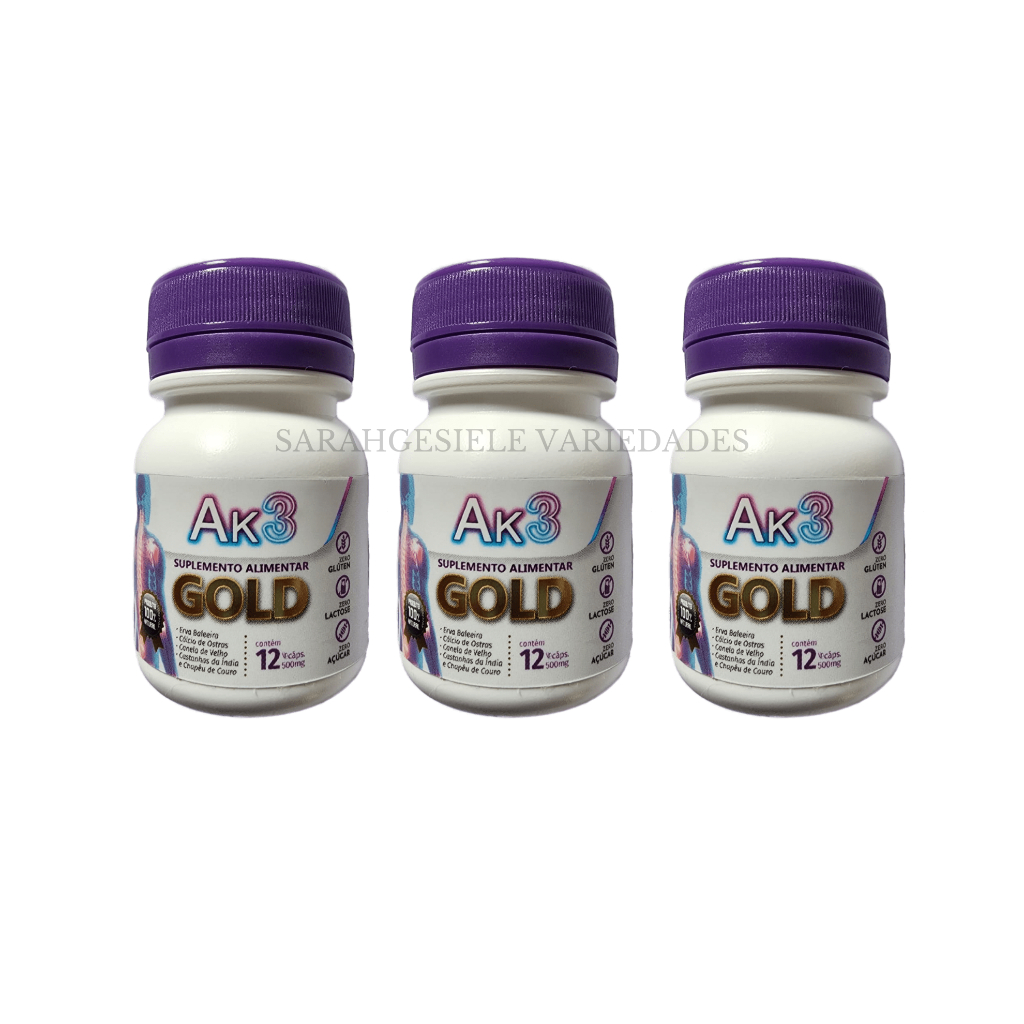 Gold Ak3, Alívio Das Dores Nas Juntas E Do Corpo, Original 3 Unidades ...