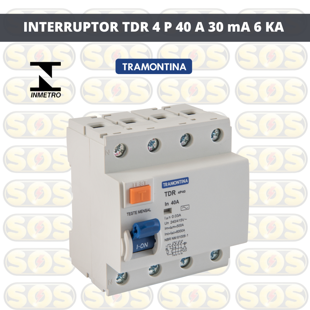 Interruptor DR Diferencial Residual TDR 2P/ 4P 25A 40A 63A 80A 100A TRAMONTINA | Shopee Brasil