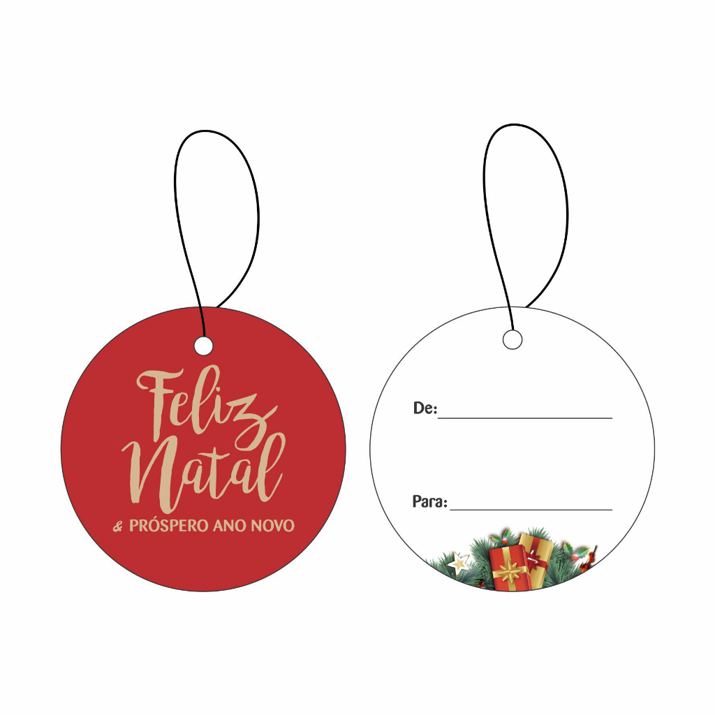 10 Tag de Natal Redonda 6x6cm feita com Papel Cartão 225g | Shopee Brasil