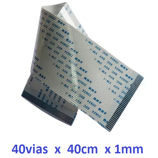 Cabo Flat 40 vias 40cm Passo De 1,0mm (normal) | Shopee Brasil
