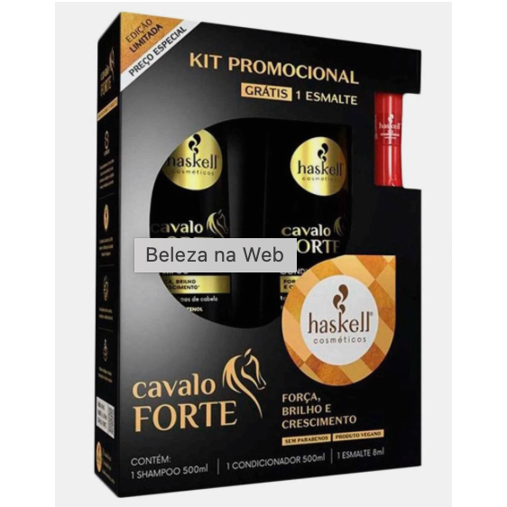 KIT Haskell CAVALO FORTE Shampoo + Condicionador 500ml | Shopee Brasil