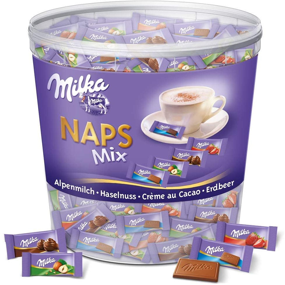 Chocolate Milka Mini Naps Mix 1000g Pote Com 207 Unidades | Shopee Brasil